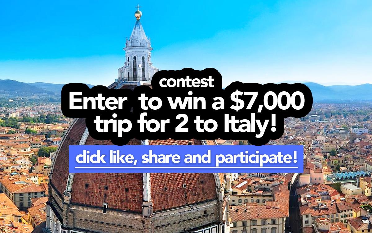 Contest: Enter to win $7,000 trip for 2 to Italy!