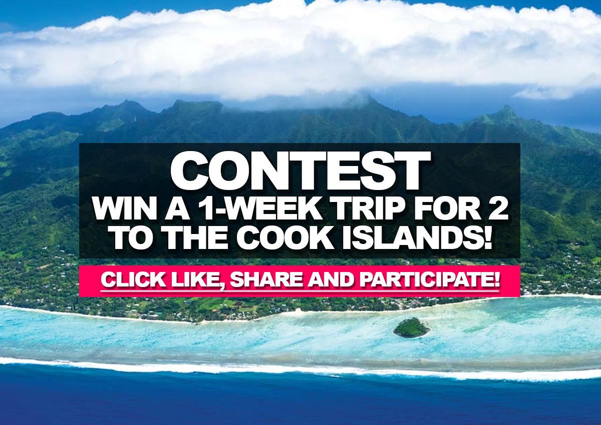 Enter for a chance to win a 1-week trip for 2 to the Cook Islands!