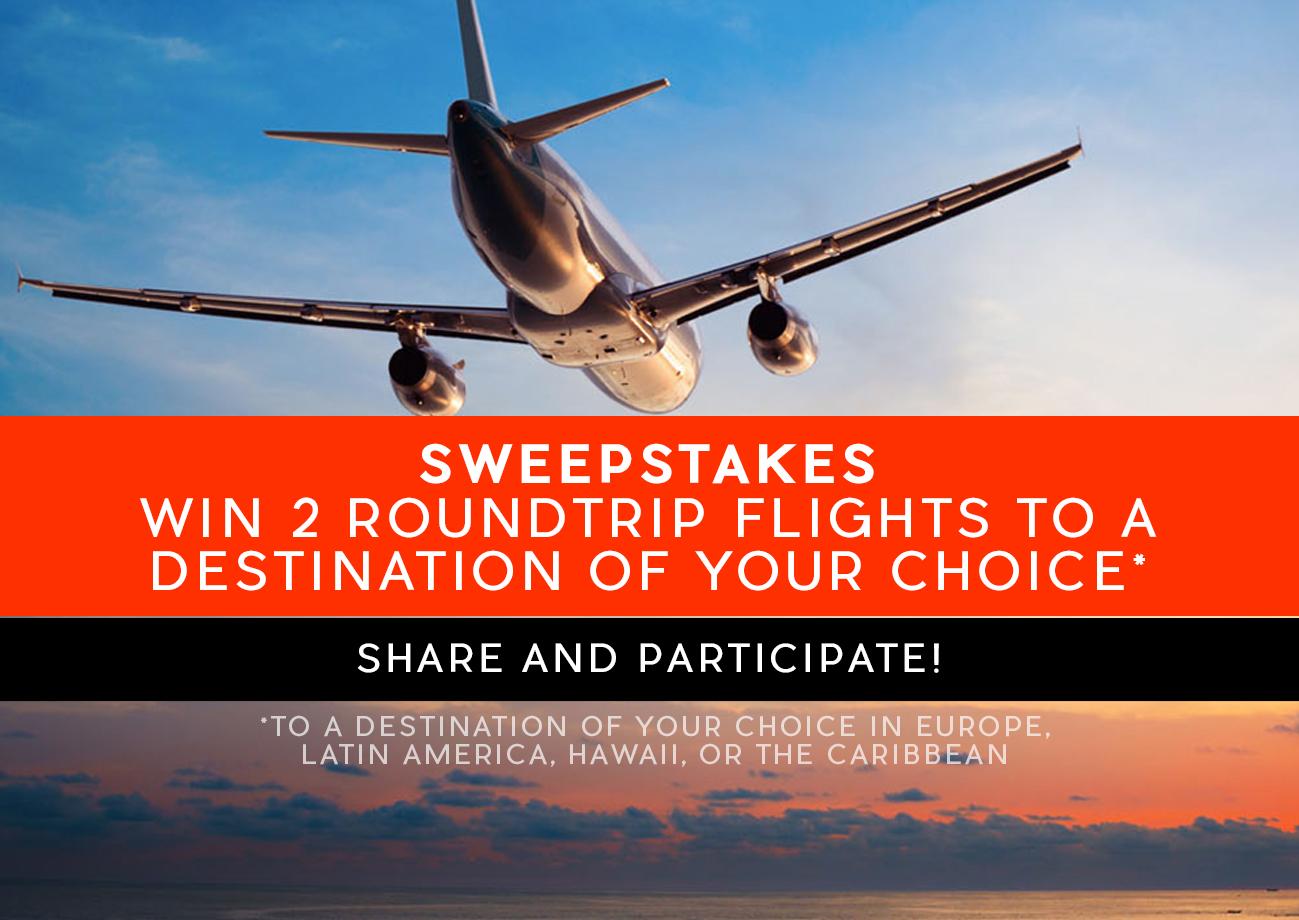 Contest: Win 2 roundtrip flights to a destination of your choice!