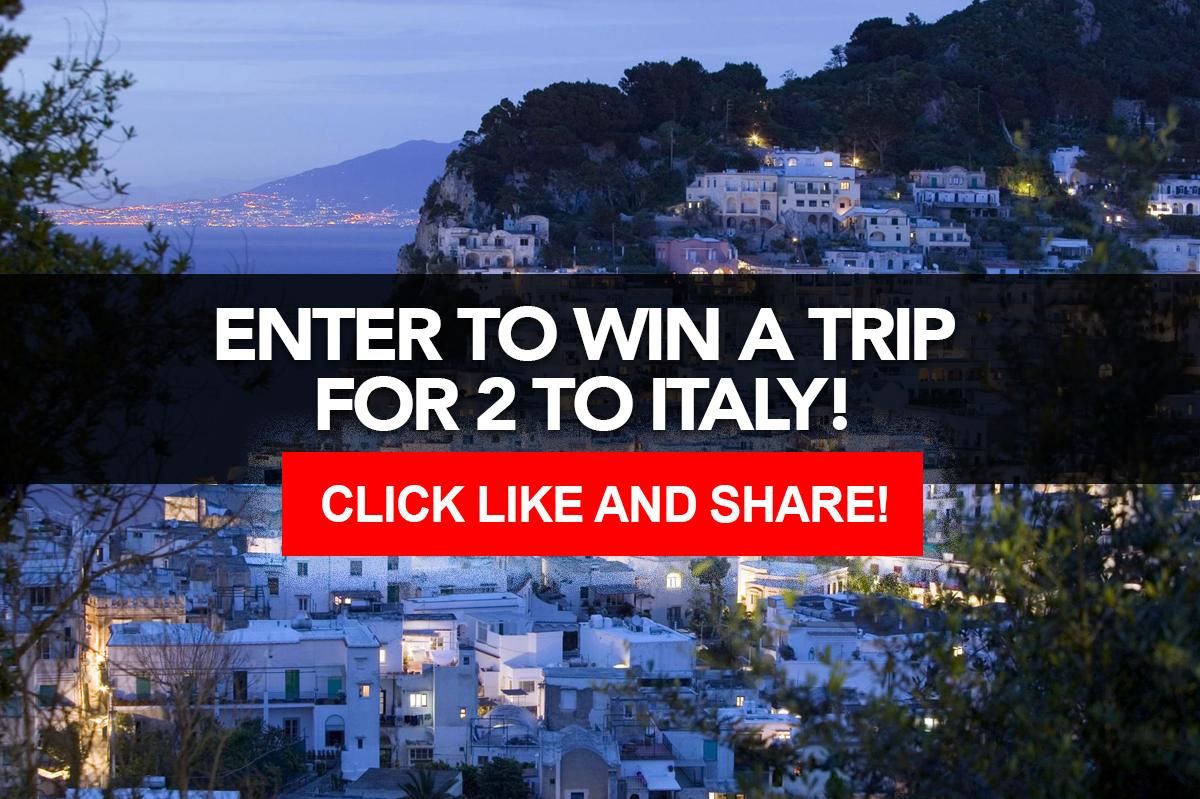 Sweepstakes: Enter to WIN a trip for 2 to Italy!