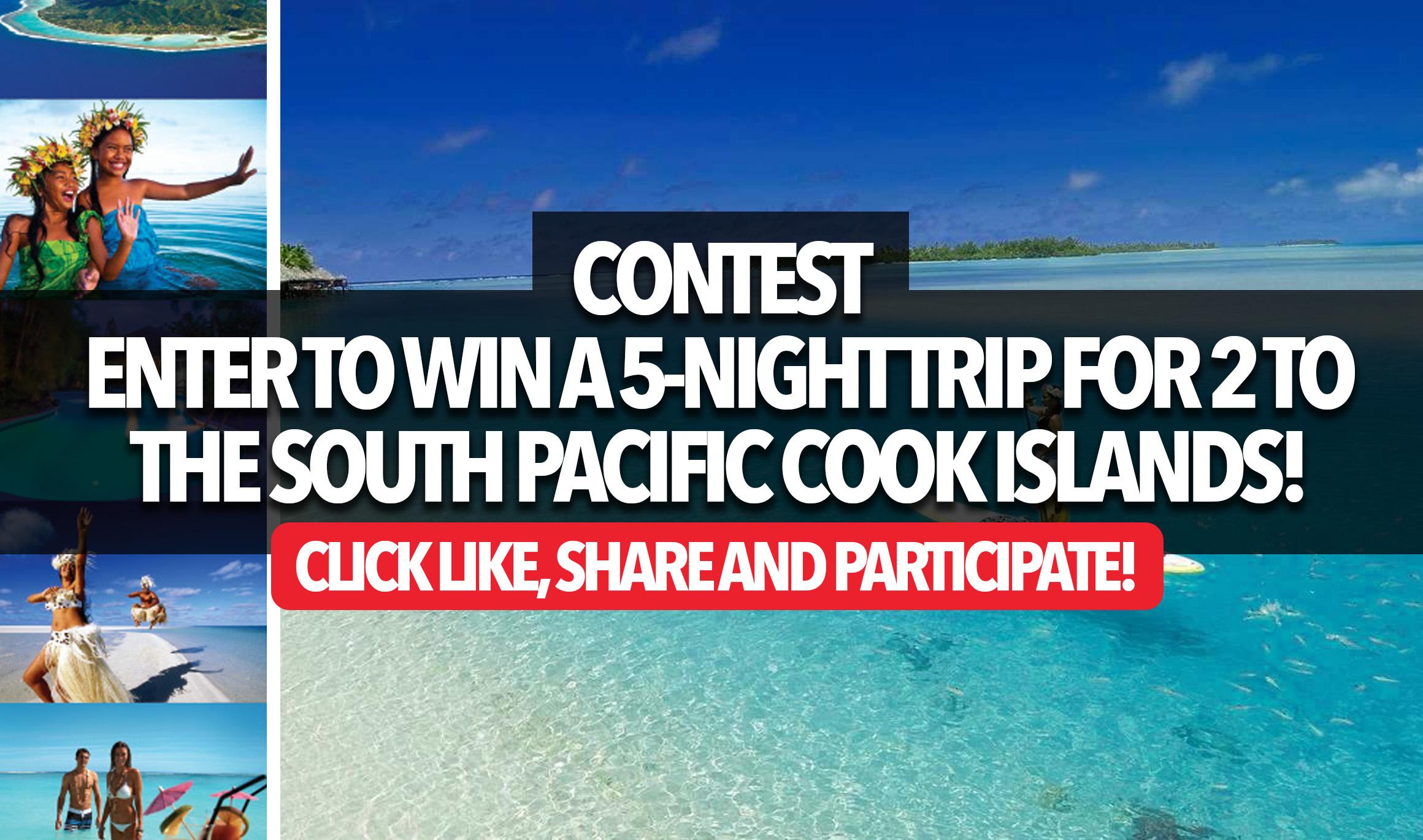 Contest: Enter to Win a 5-night trip for 2 to the South Pacific Cook ...