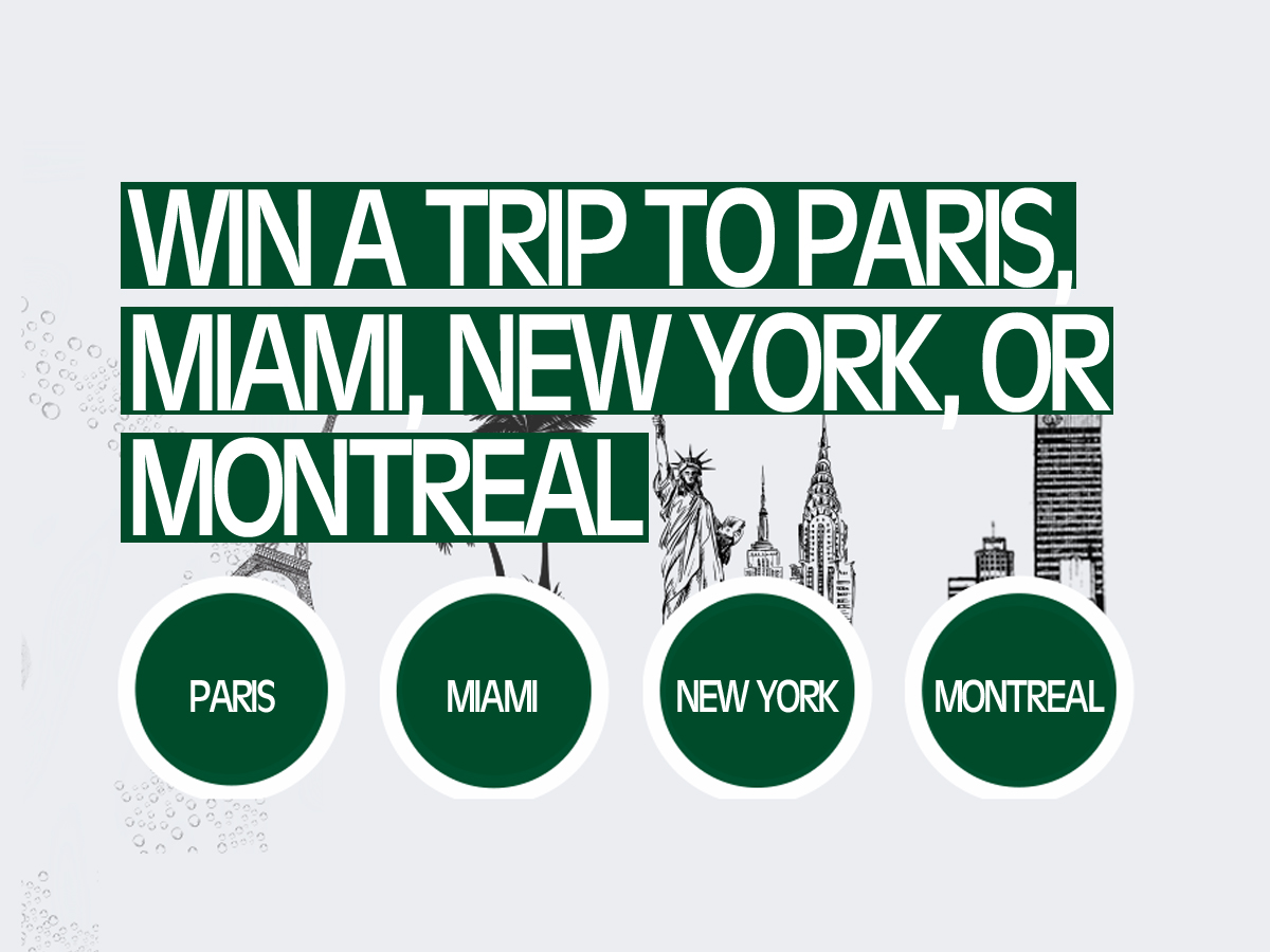 Contest: Win a trip for 2 to Paris, Miami, New York or Montreal!